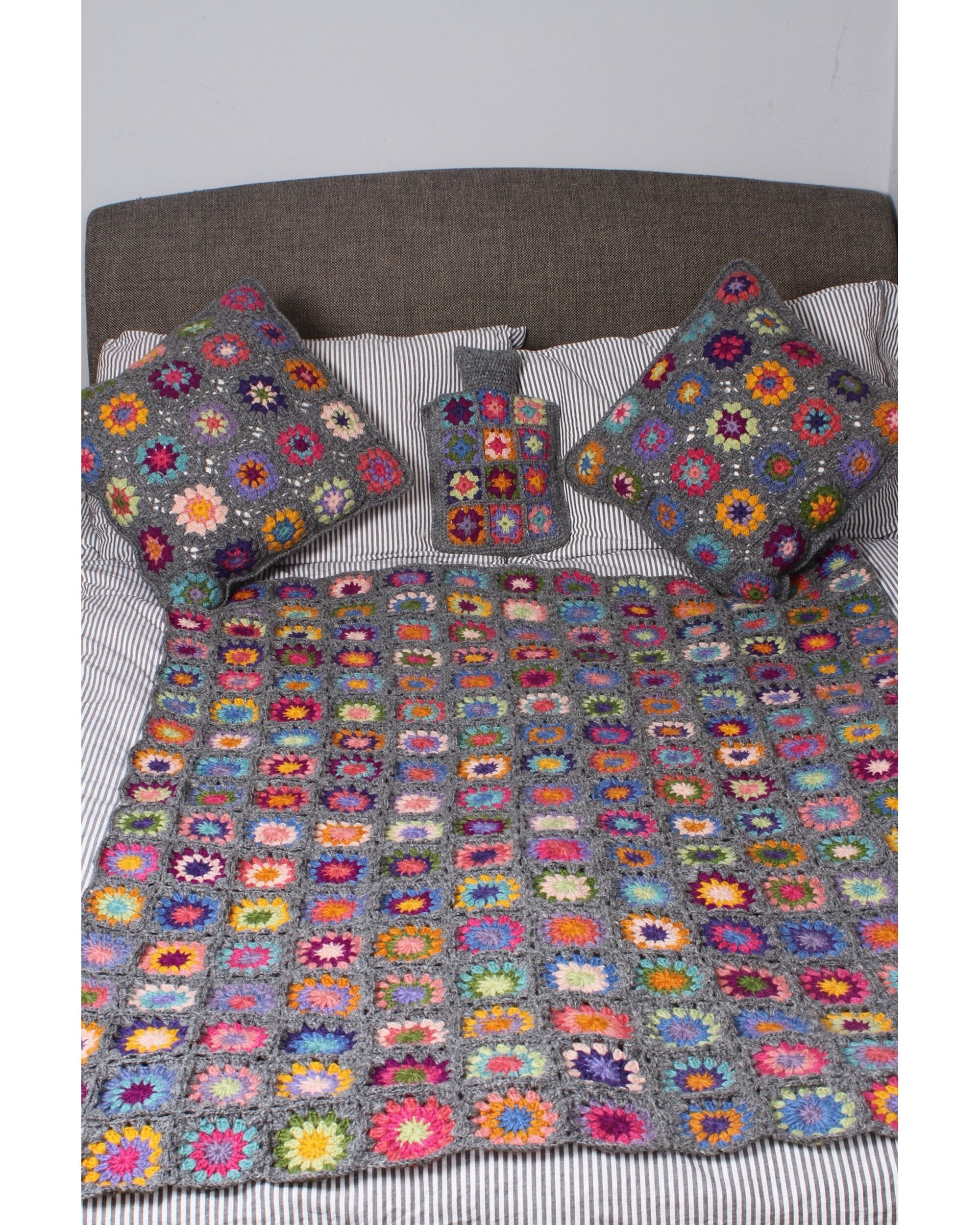 Handmade Crochet Throw 100% Wool Hand Crocheted Multicolour | Etsy