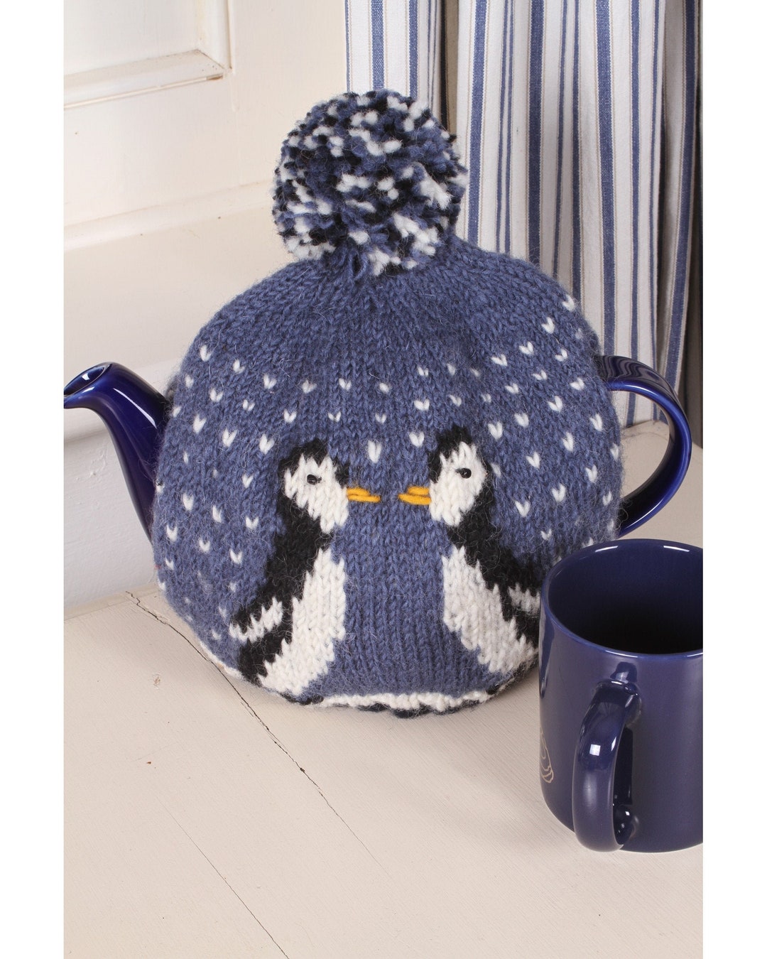 Penguin Tea Cosy, 100% Wool Hand Knit Tea Cosie, Fleece Lined Tea Cozy ...