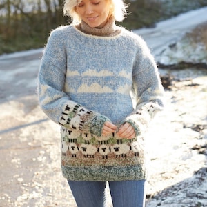 Women's Cosy Sheep Jumper - Knitted Sheep Sweater - 100% Wool & Mohair ...