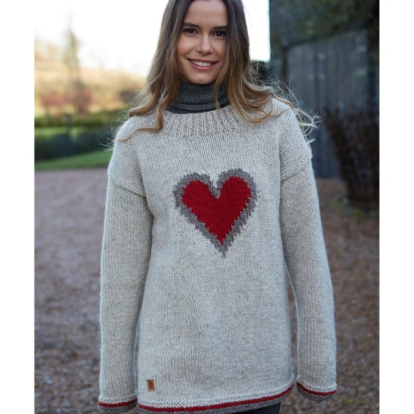 Heart Motif Sweater - Etsy