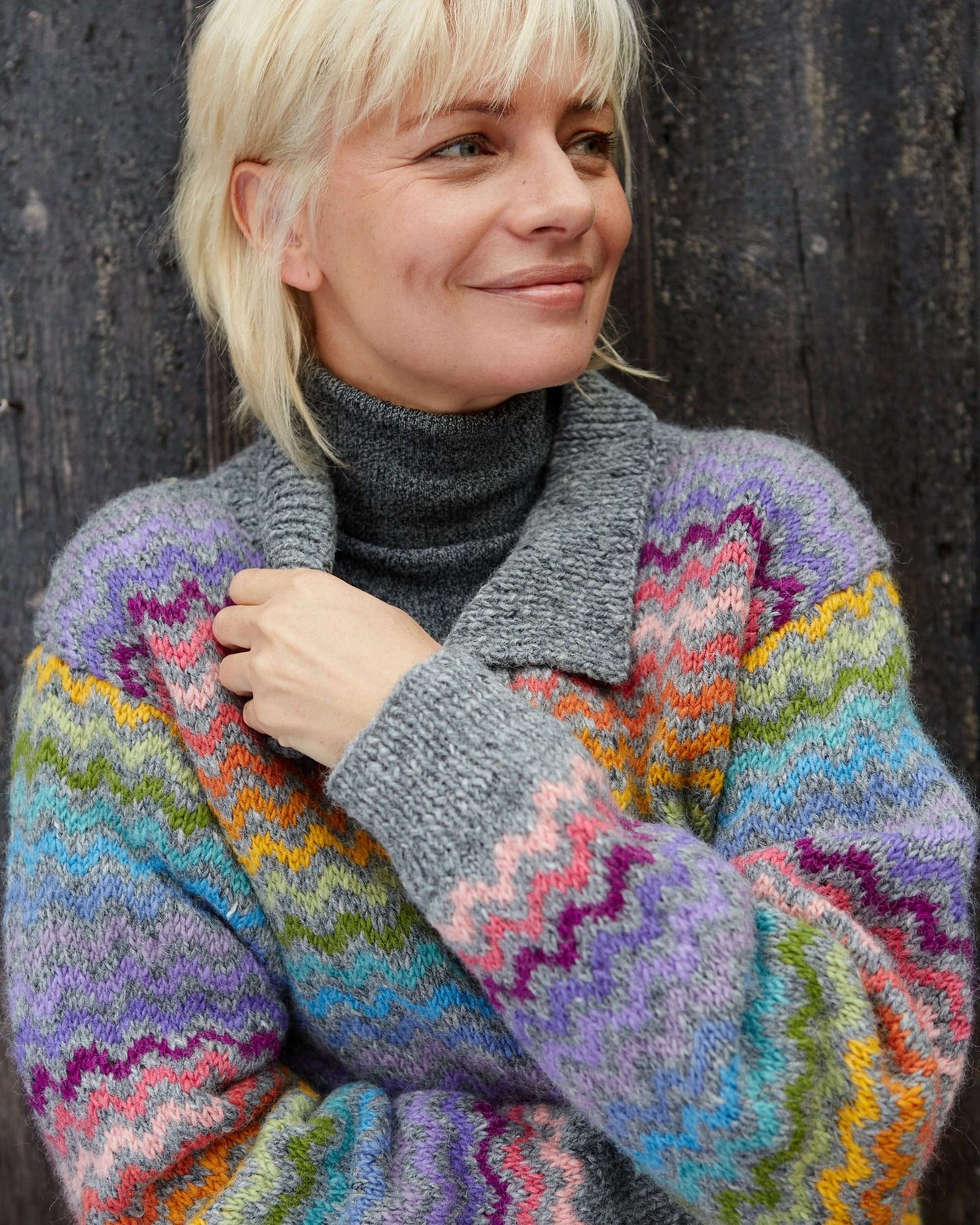 Women's Rainbow Cardigan 100% Wool Fair Trade Wavey - Etsy UK