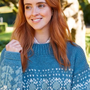 Women's Chunky Knit Turquoise Jumper - Oversized Knitted Aqua Sweater ...