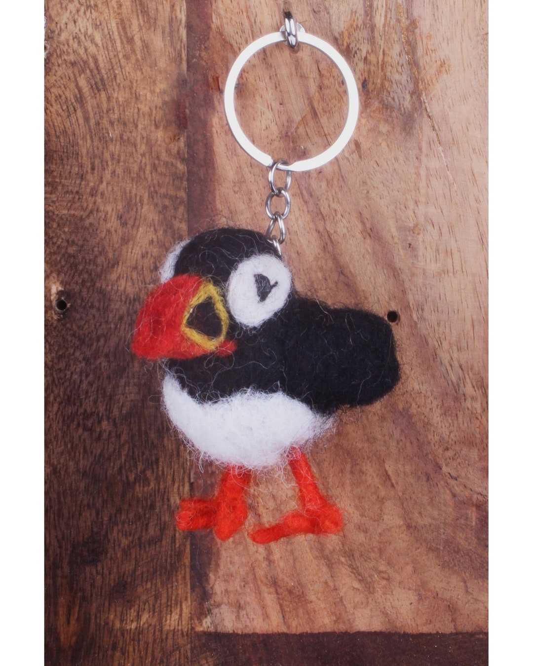 Felt Paul Puffin Keyring, Hand Felted Keychain, Cute Jolly Animal Sea ...