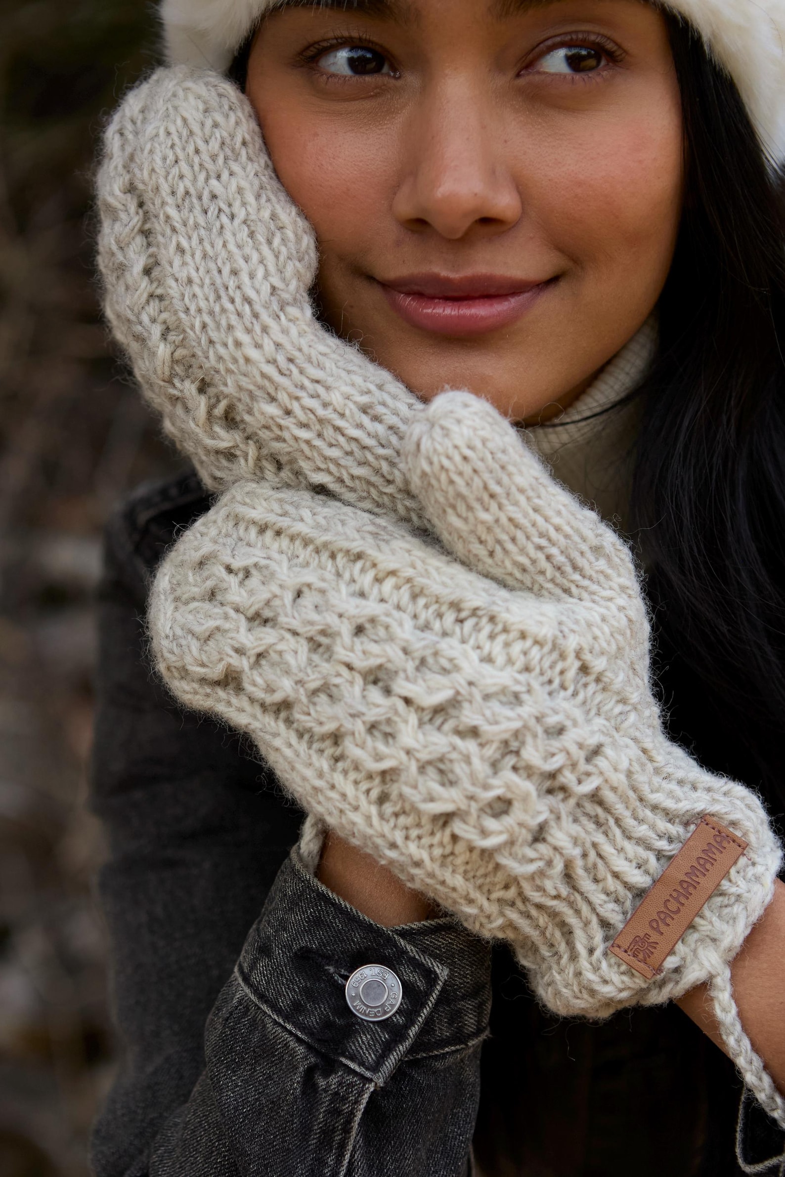 Women's Knitted Mittens - Winter Gloves - Cable Knit - Hand Knitted ...