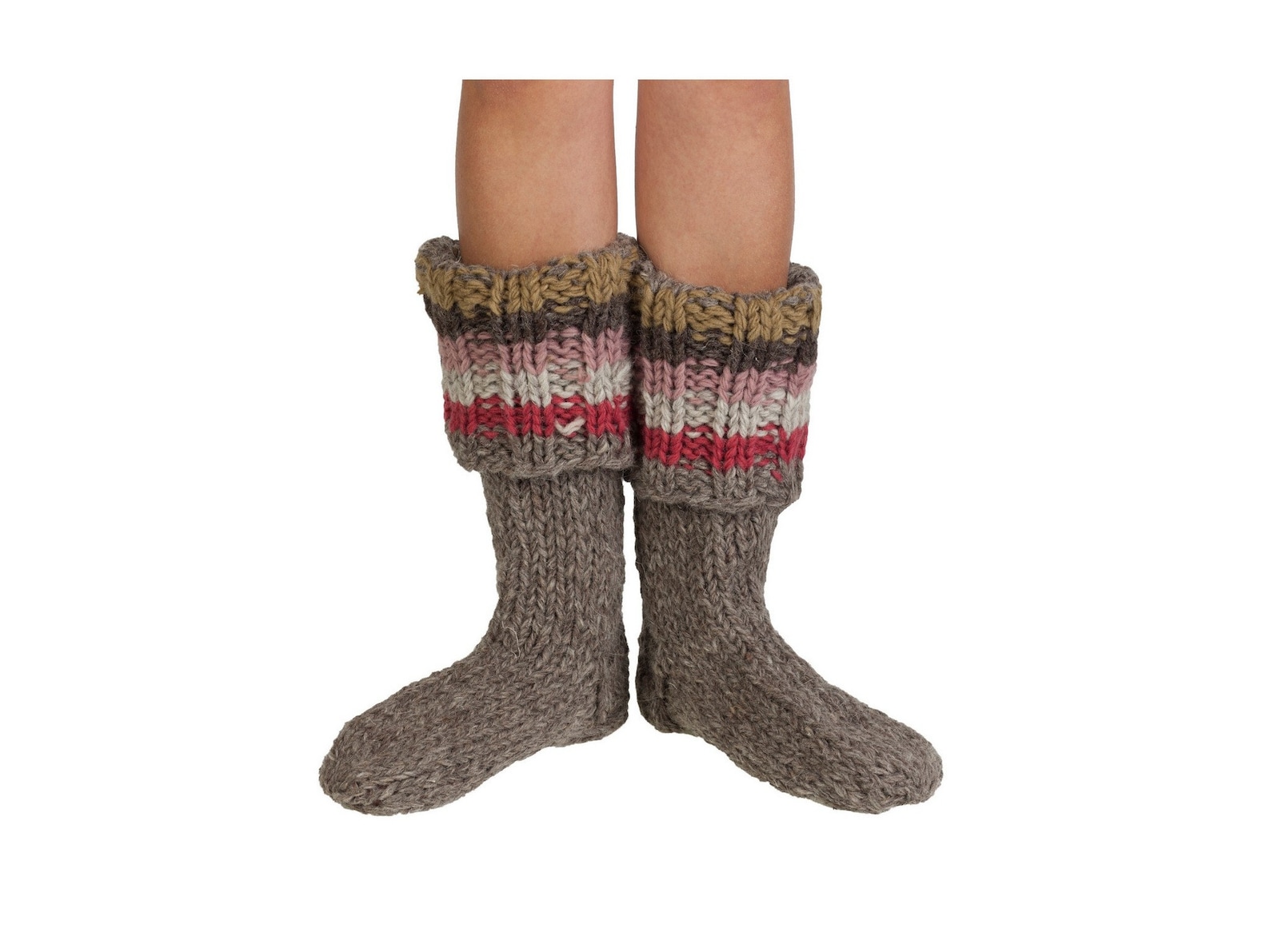 Hand Knitted Striped Welly Socks 100% Wool Fair Trade | Etsy