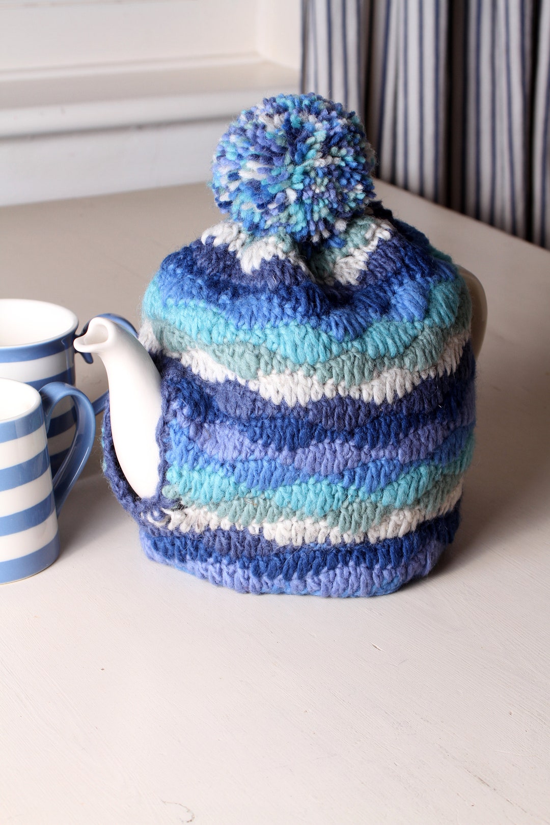 Seaside Tea Cosy - Beach Tea Pot Warmer - Nautical Tea Cosy - Wave ...