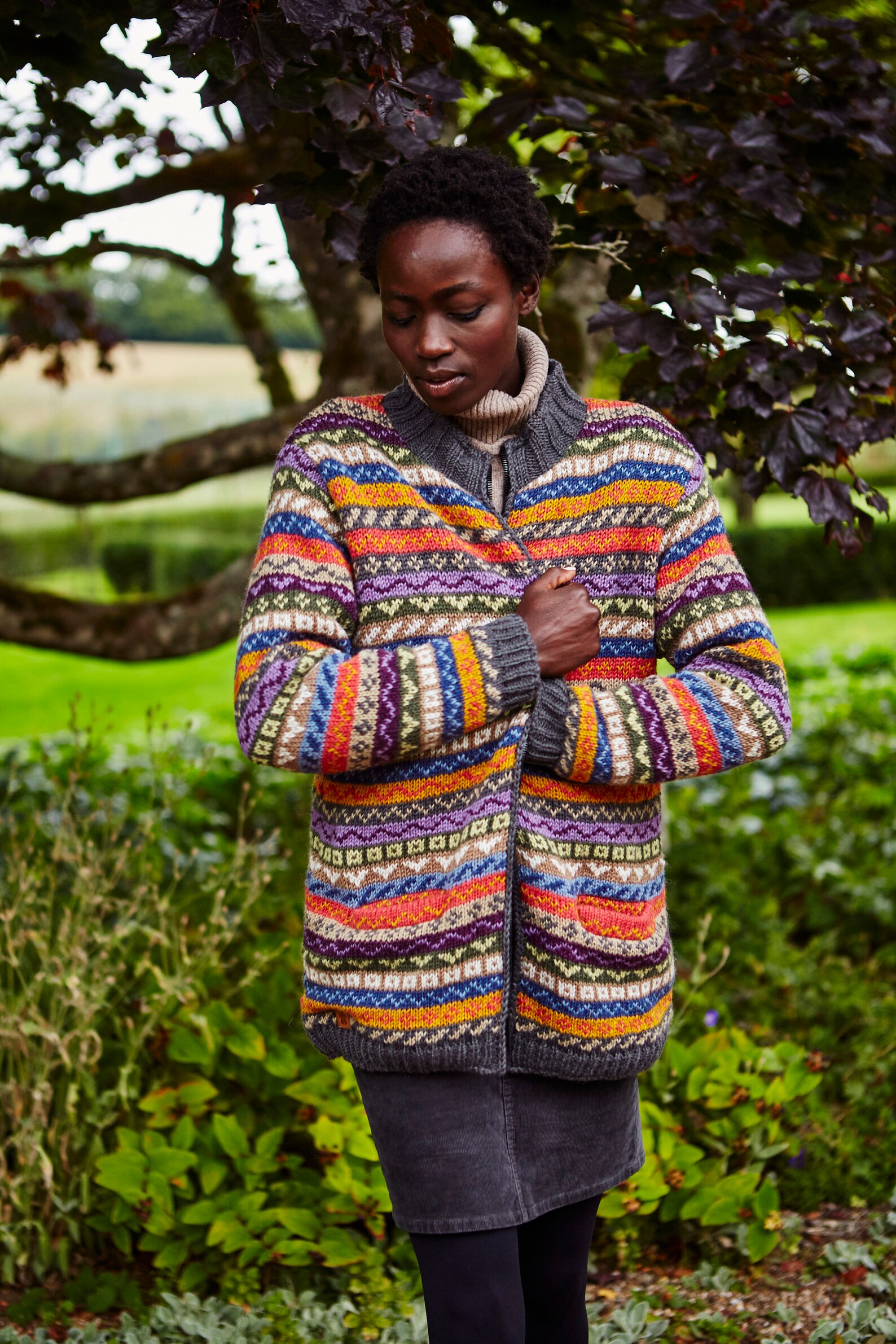 Women's Fair Isle Jacket - Knitted - Fair Isle Zip up - Knitted Jacket ...