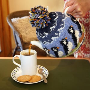 Puffin Tea Cosy - Hand Knit Wool Puffin Cozy - Puffin Pot Warmer ...