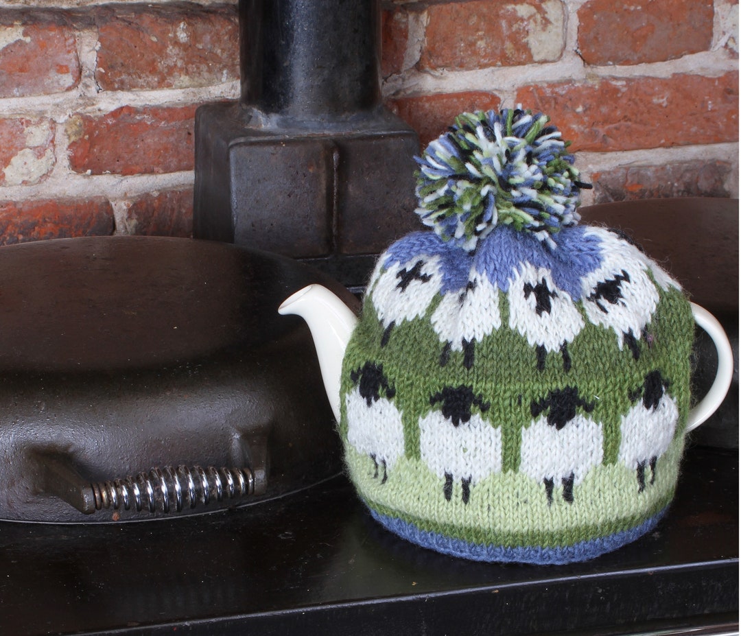 Flock of Sheep Wool Tea Cosy 100% Wool Knitted Tea Cosy Home Decor ...