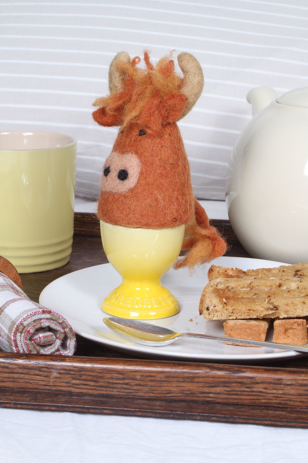 Highland Cow Egg Cosy - Cow Egg Cosy - Felt Egg Cosy - Animal Egg Cosy ...