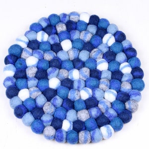 Handfelted Trivet - Felt Ball Worktop Saver - Felt Tableware - Bright ...