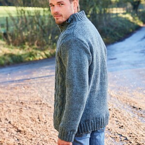 Mens Cable Knit Jumper - Blue Knit Sweater - Mens Cable Knit Jumper ...