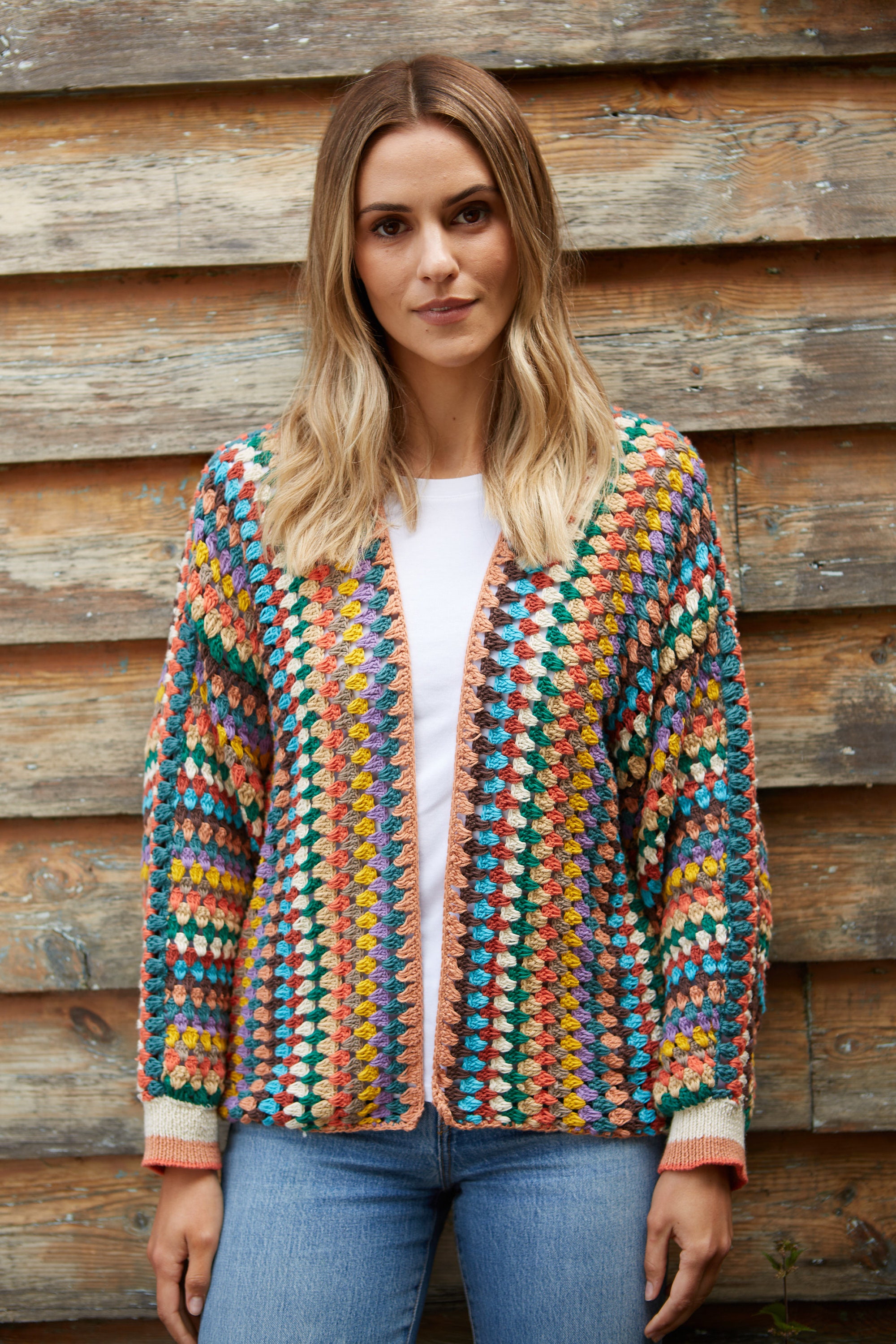 Crochet Cotton Cardigan - Bright Colourful Cardi - Hand Crocheted ...
