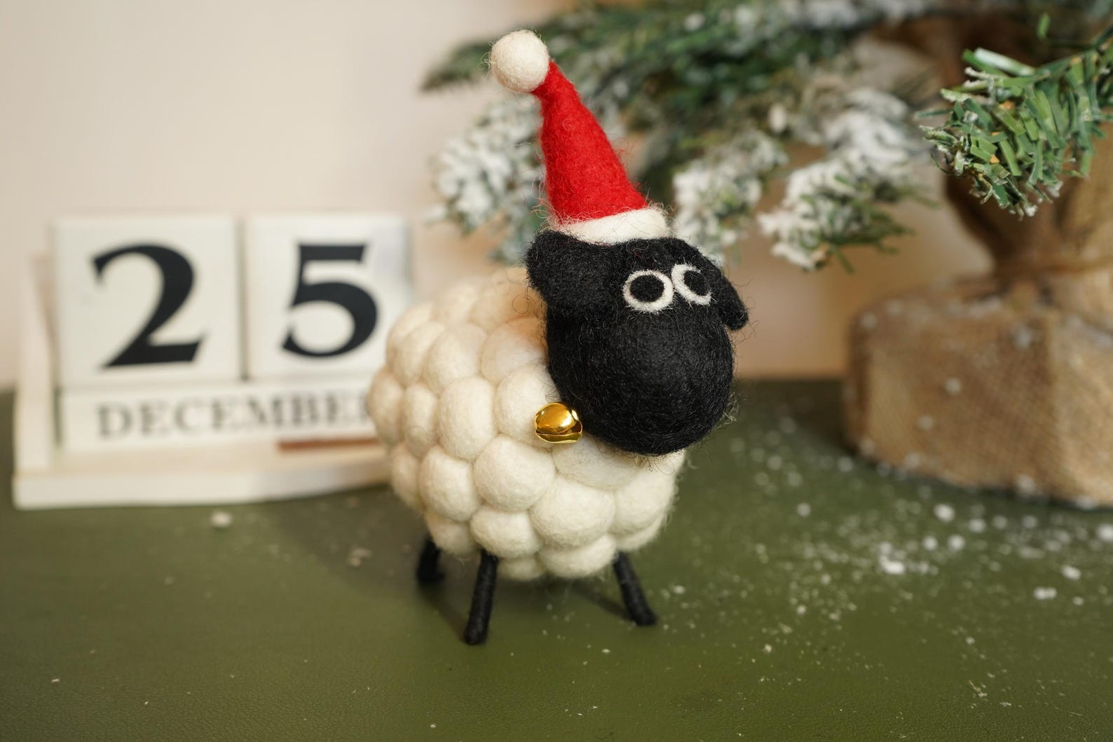 Christmas Felt Sheep - Bobbly Sheep Decoration - Christmas Sheep ...