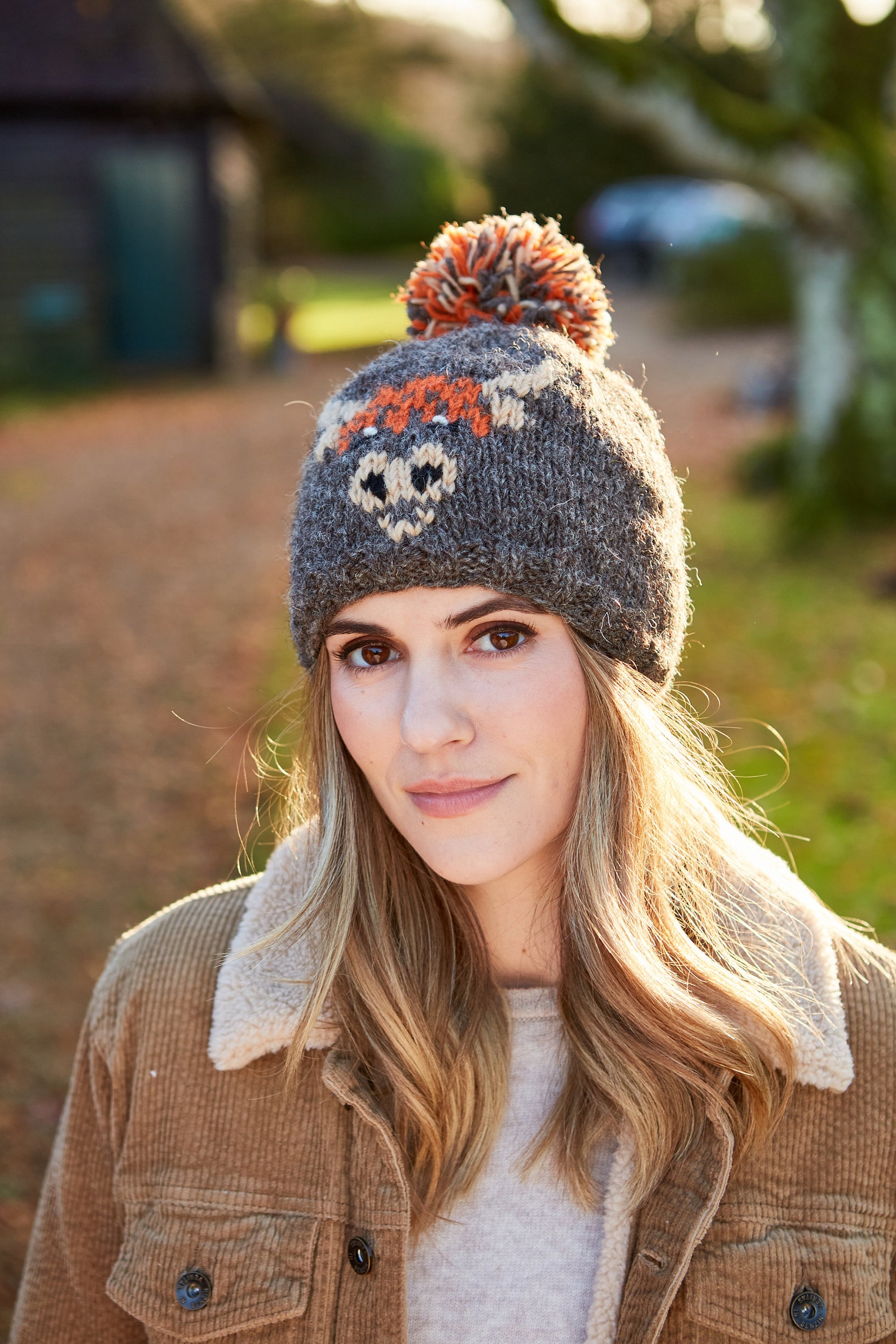 Women’s Highland Cow Knitted Bobble Beanie, Beanie, Handwarmers ...