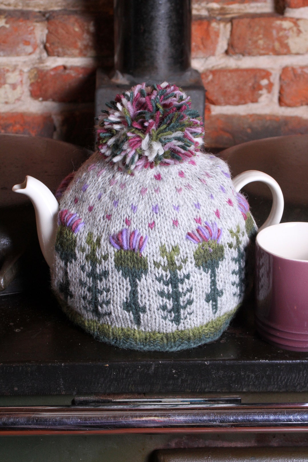 Thistle Tea Cosy - Embroidered Flowers - Floral Design - Scottish ...