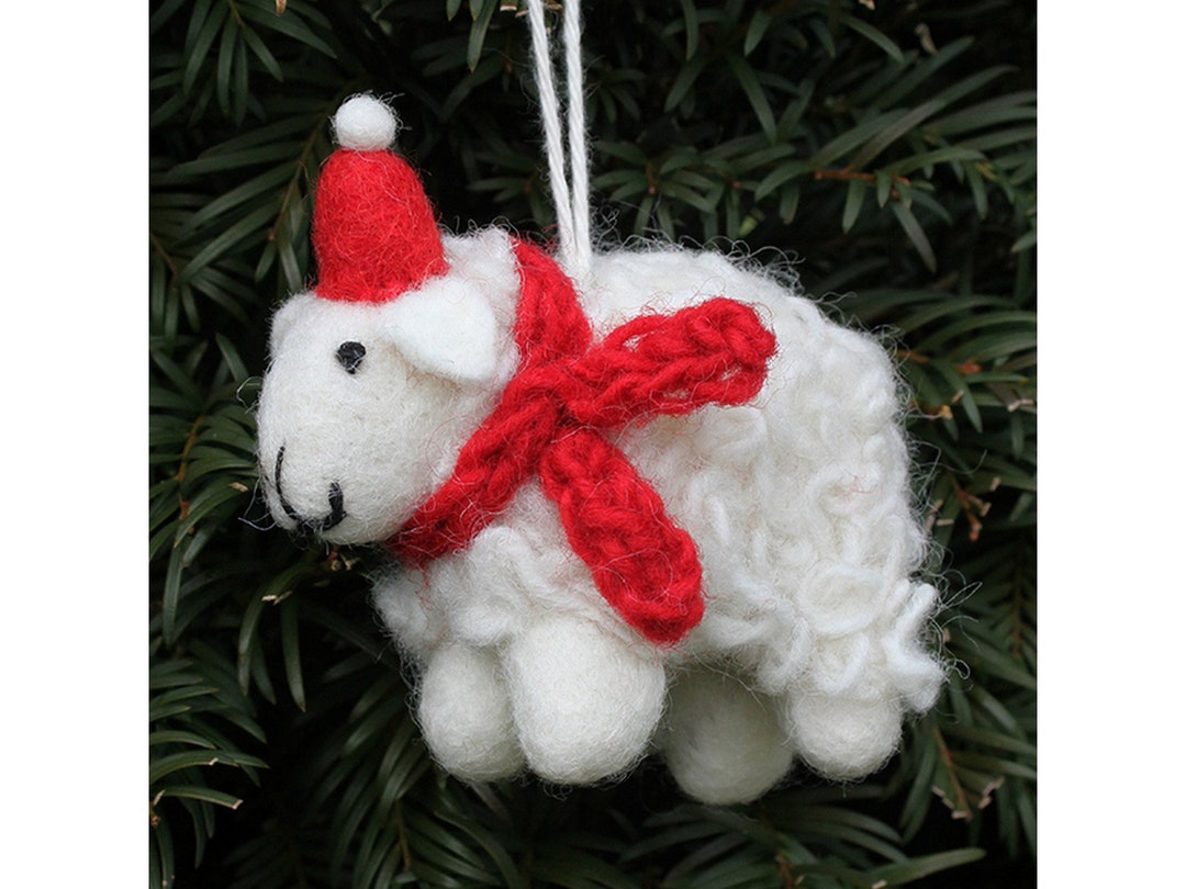 Cosy Sheep Christmas Tree Decoration – 100% Wool | Pachamama - Etsy UK