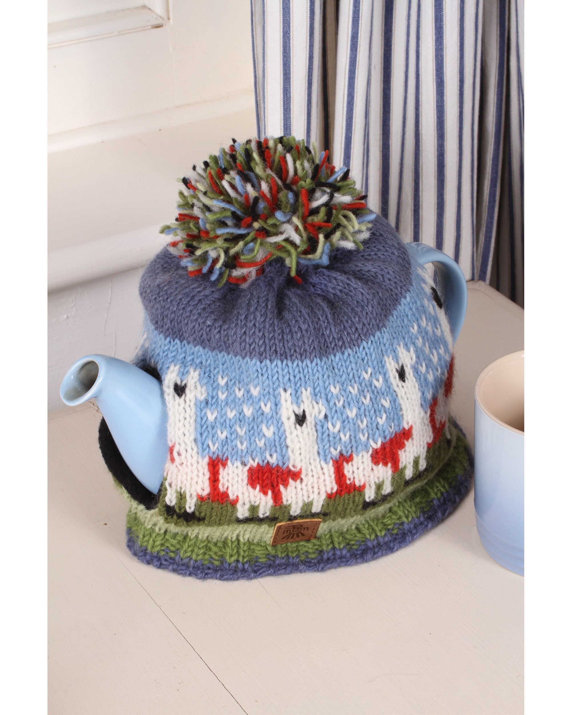 Llama Tea Cosy, 100% Wool Hand Knit Tea Cosie, Fleece Lined Tea Cozy ...
