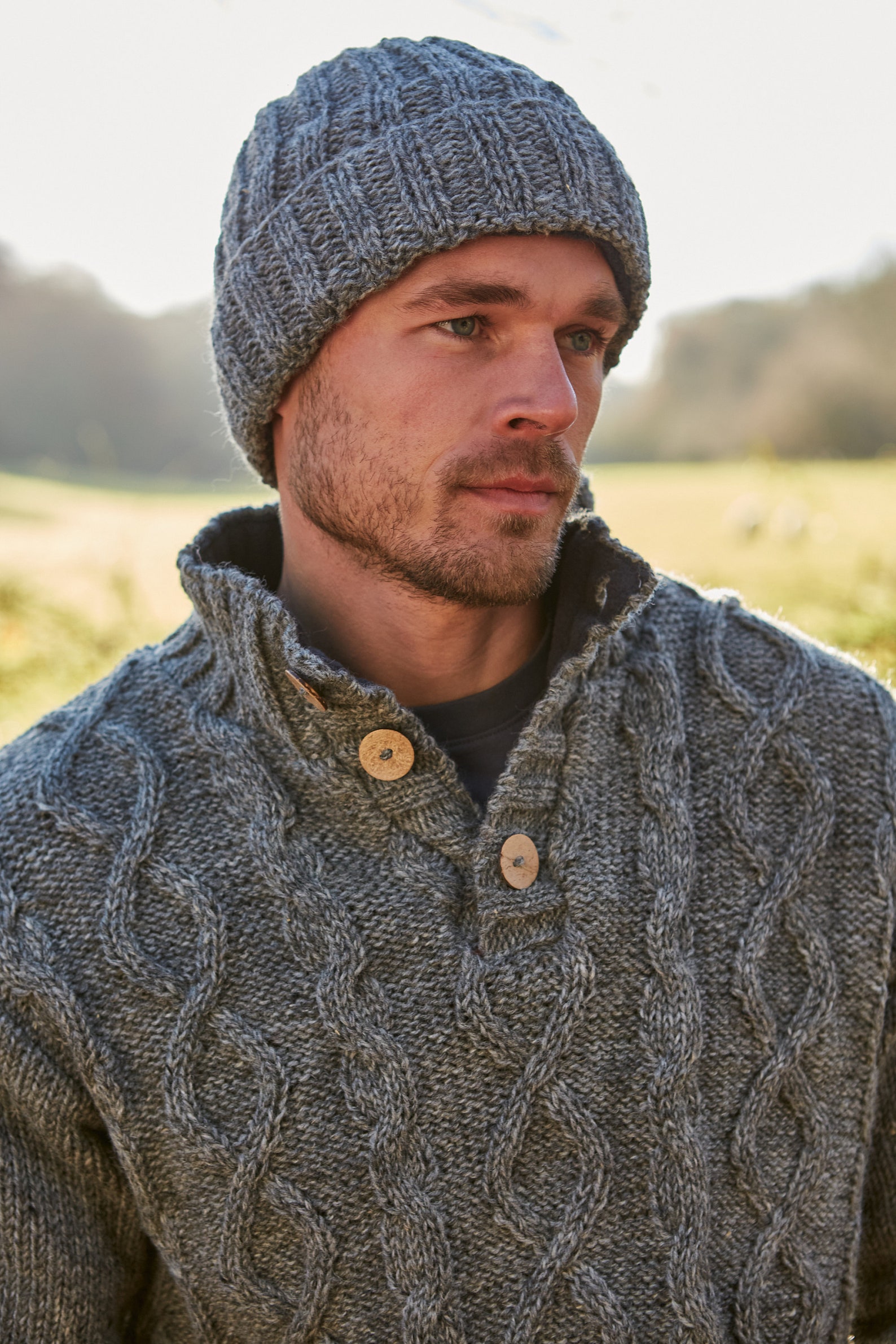 Mens Cable Knit Jumper - Grey Knit Sweater - Mens Cable Knit Jumper ...