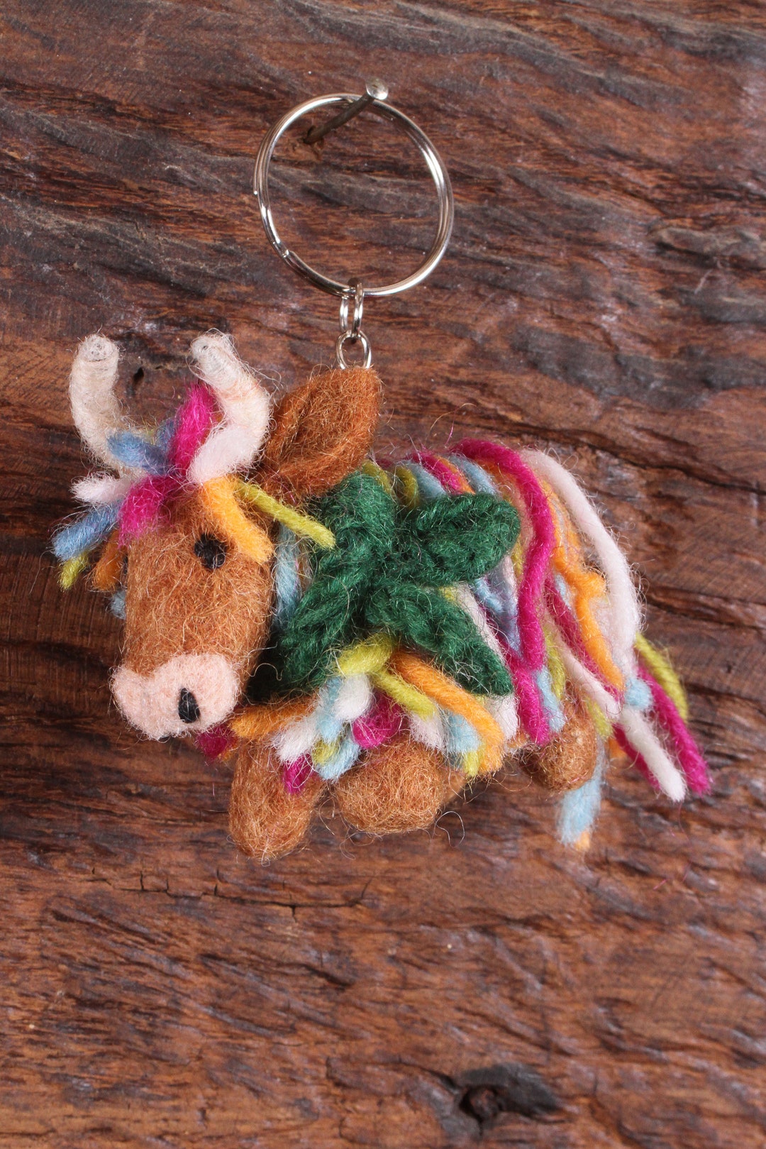 Felt Highland Cow Keyring - Hand Felted Keychain - Scottish Cow Charm ...