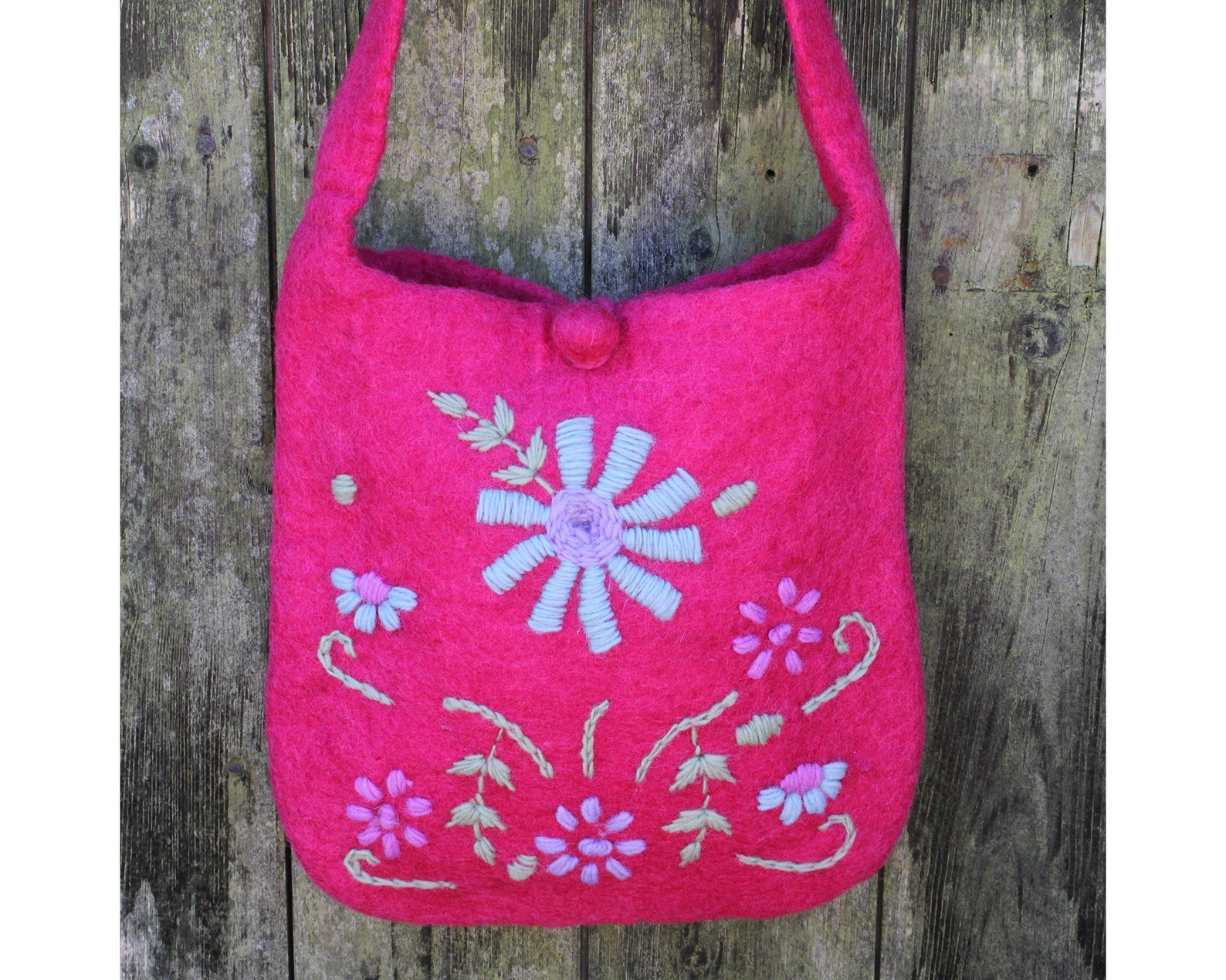 Fair Trade Hand Felted Shoulder Bag. Felted Wool Bag With | Etsy