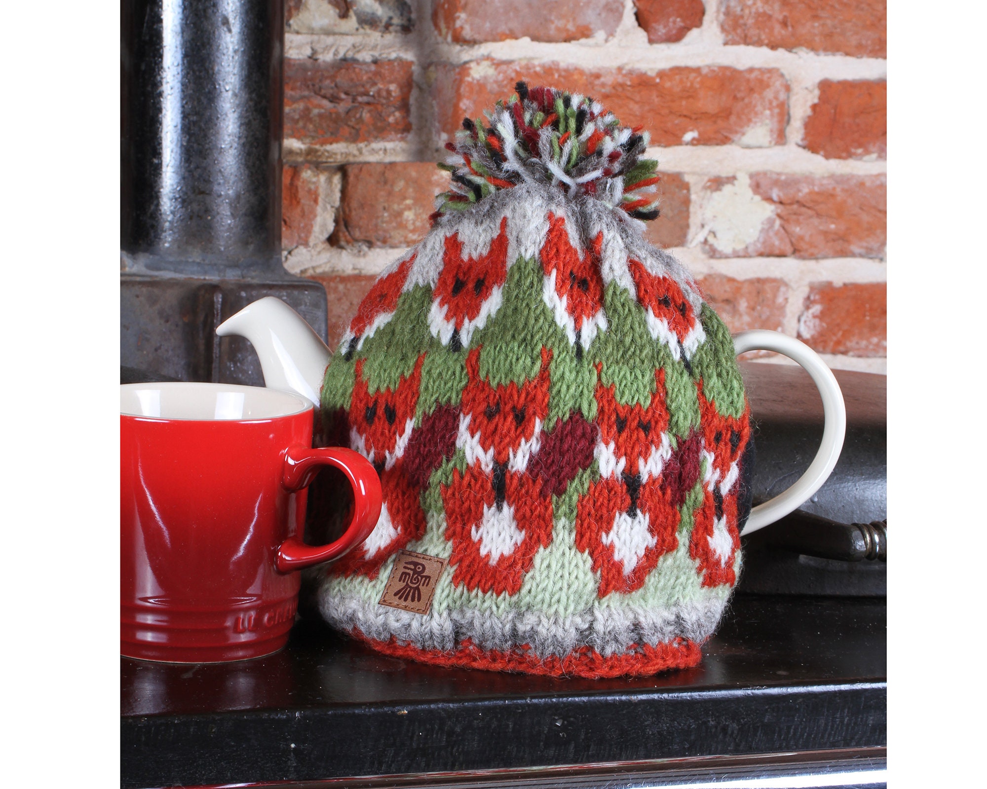 Fox Tea Cosy Hand Knit 100% Wool Handmade Tea Cozy Pot - Etsy UK