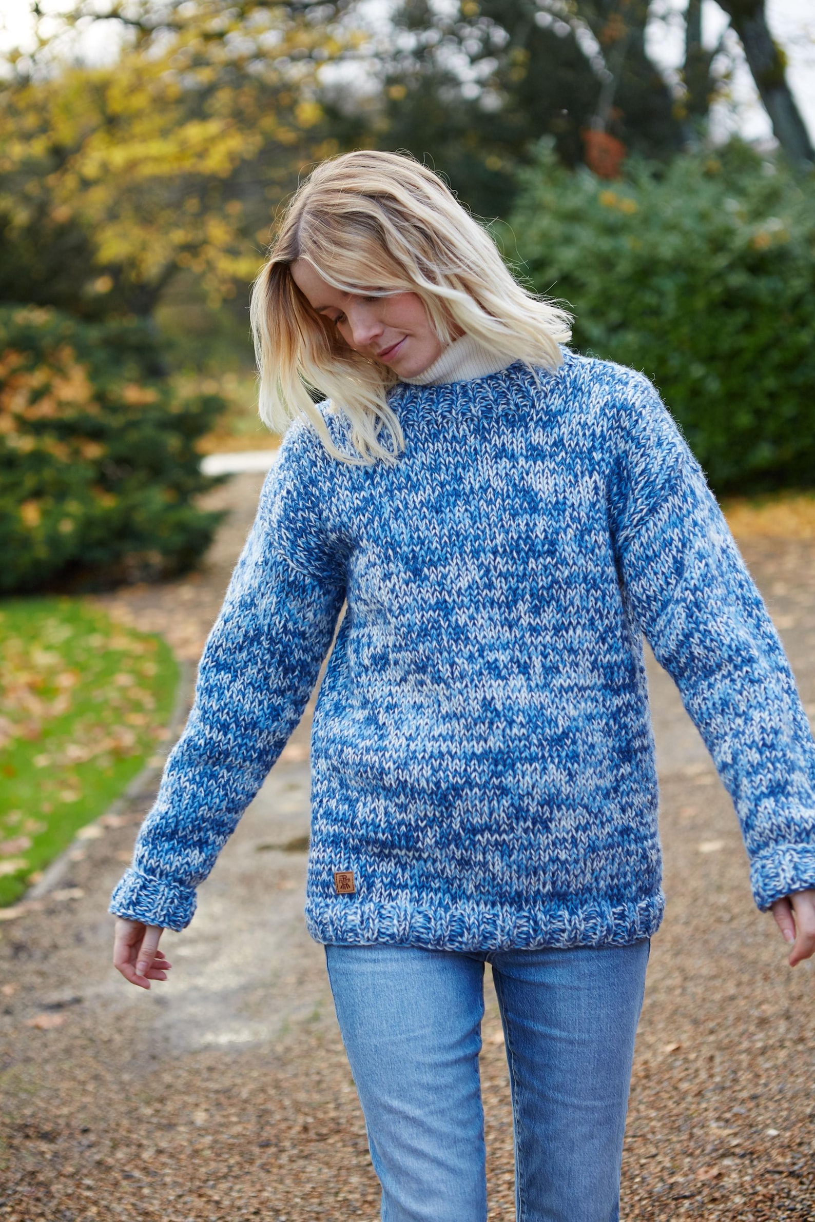 Women's Wool Sweater - 100% Wool - Salt and Pepper Design - Knitted ...