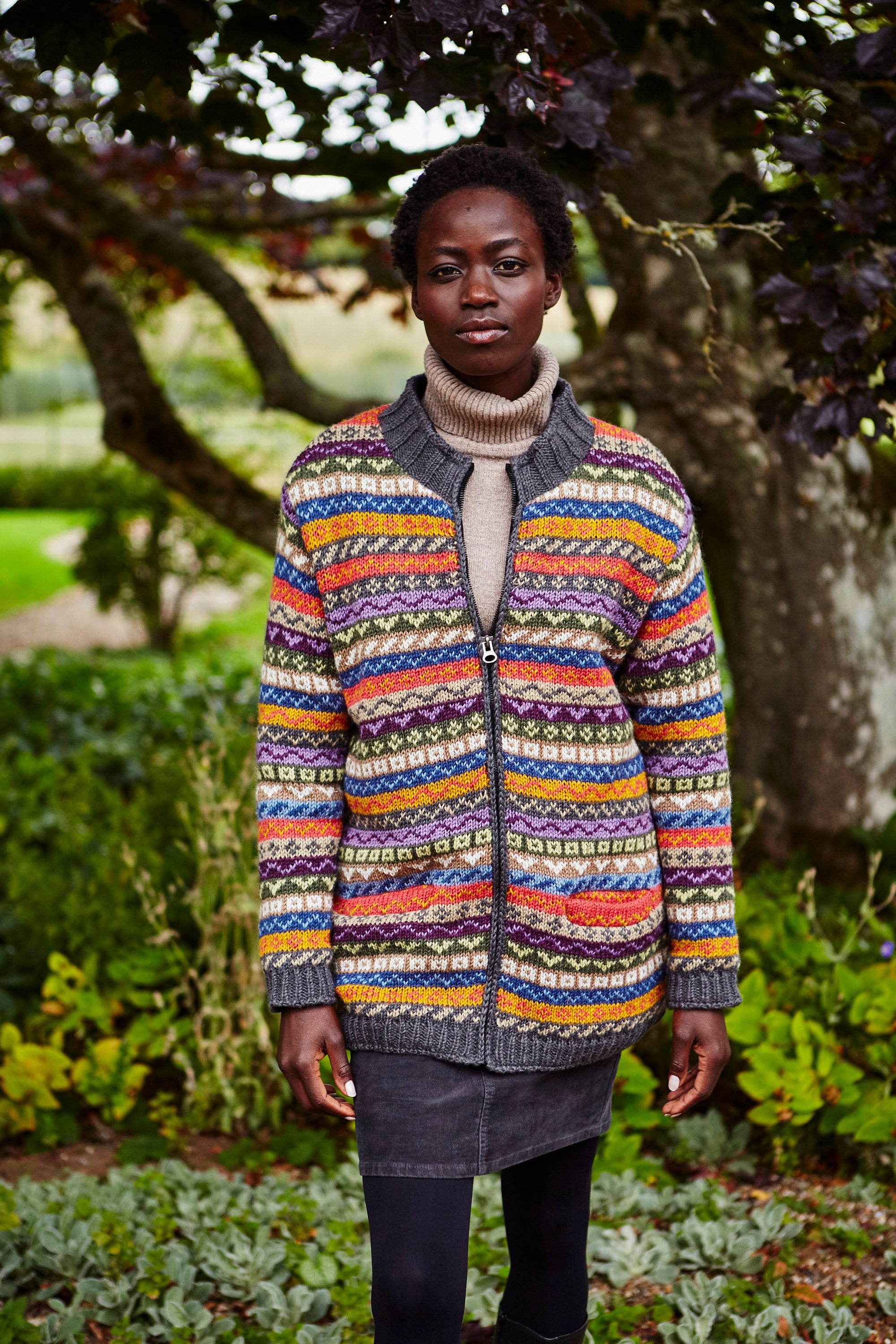 Women's Fair Isle Jacket - Knitted - Fair Isle Zip up - Knitted Jacket ...
