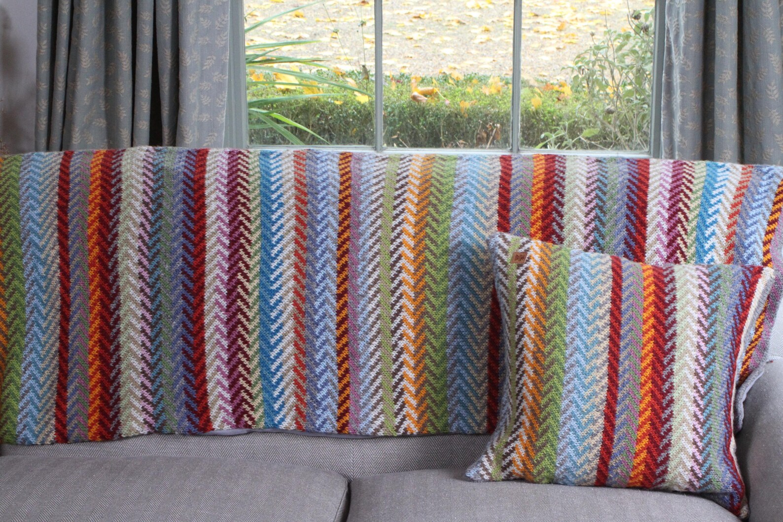 Rainbow Chevron Cushion Cover: 100% Knitted Wool | Pachamama - Etsy