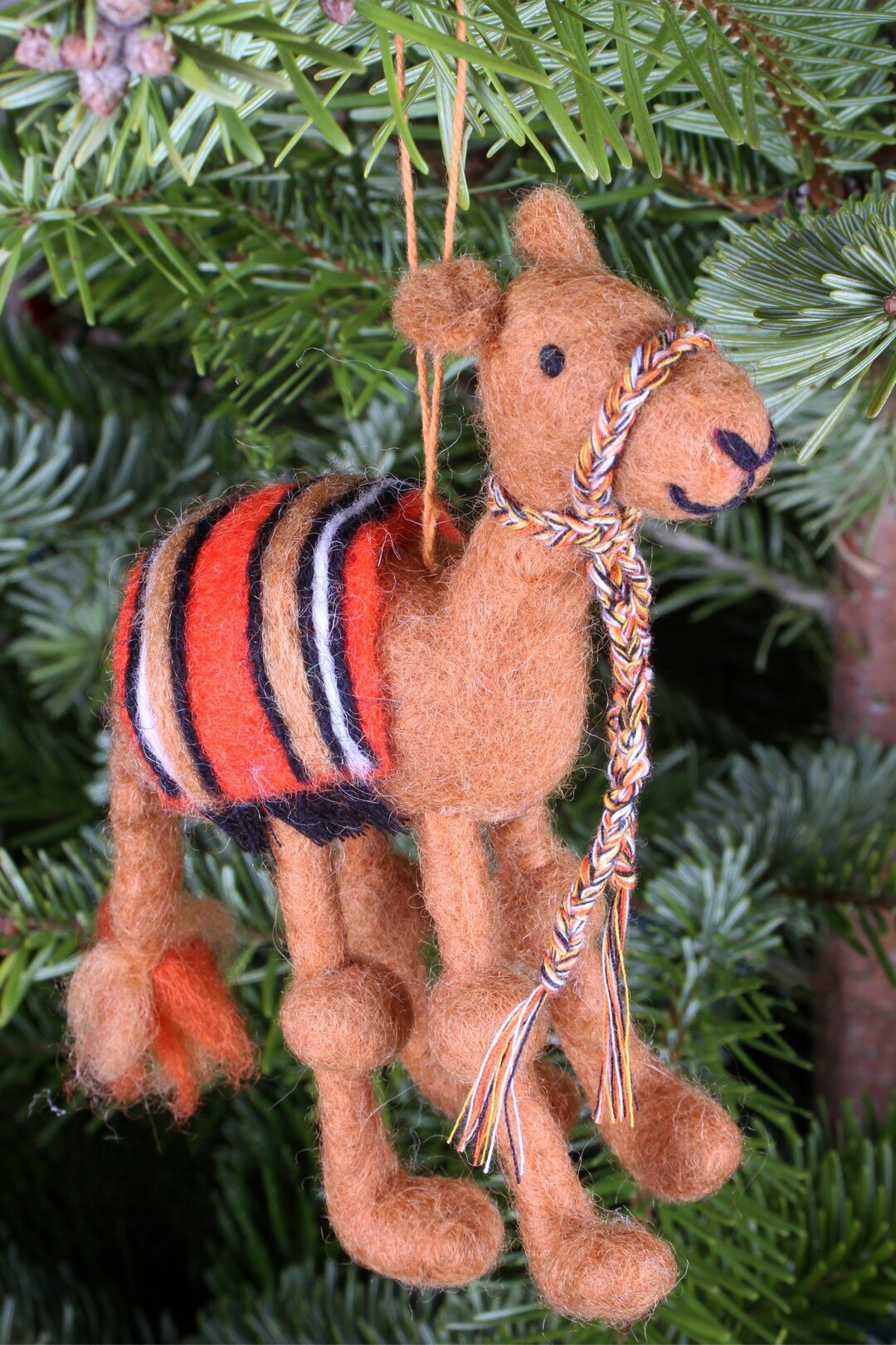Hand Felted Camel Christmas Decoration - Christmas Tree Ornament ...