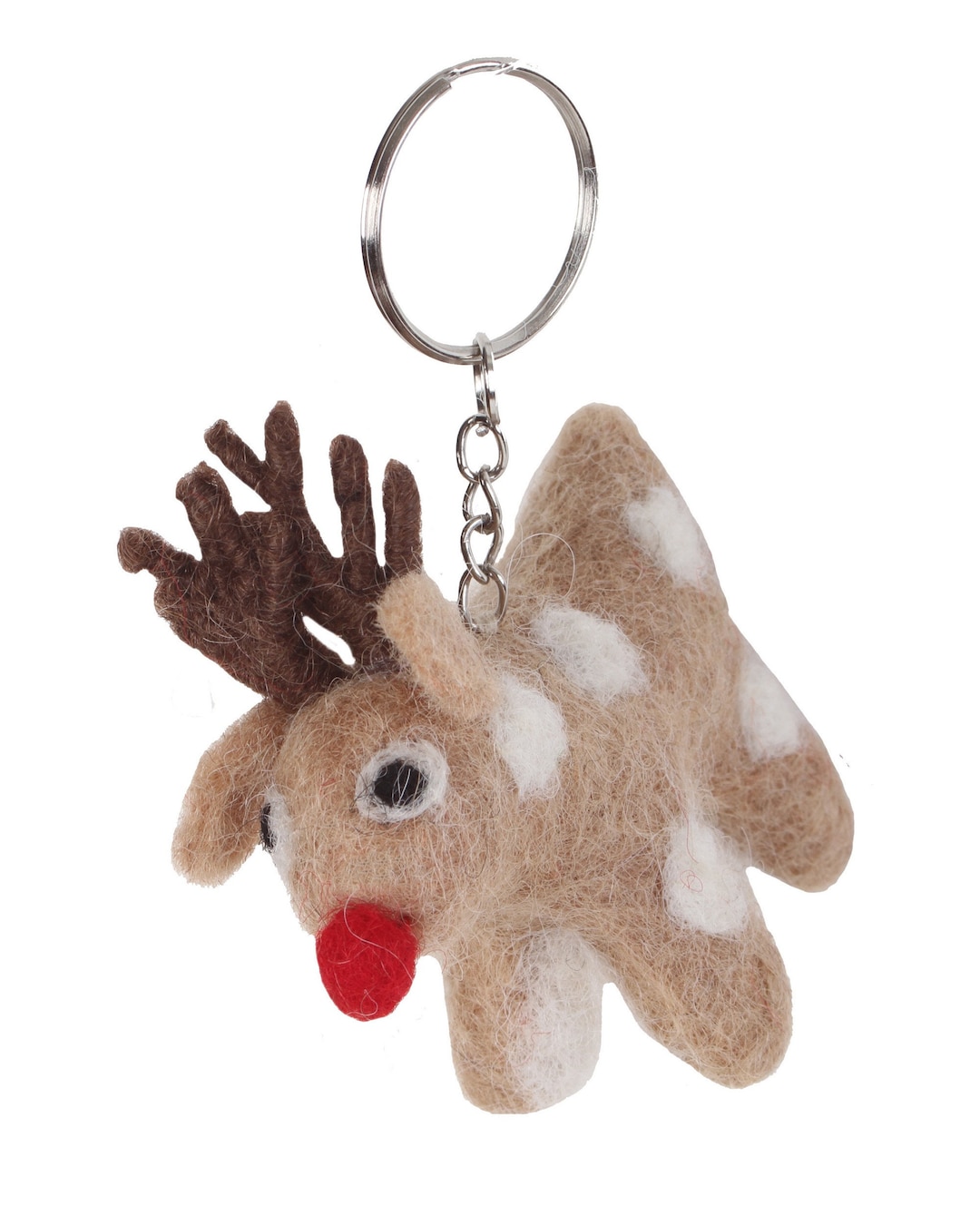 Felt Rudolph Keyring, Hand Felted Rudolf Reindeer Keychain, Animal ...