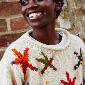 Bright Starfish Sweater - Hand Knitted Jumper - Multicoloured - Retro ...