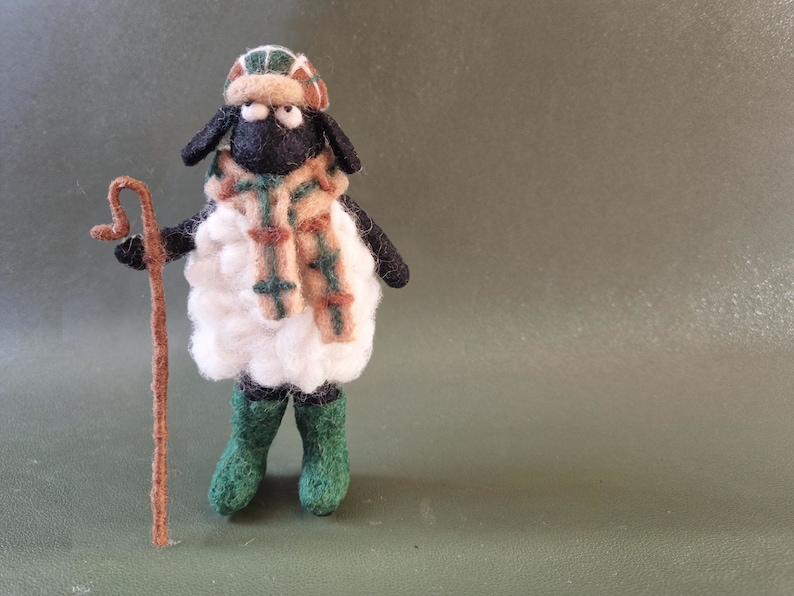 Felt Sheep Standing Decoration - Flat Cap Sheep - Stanley Sheep ...