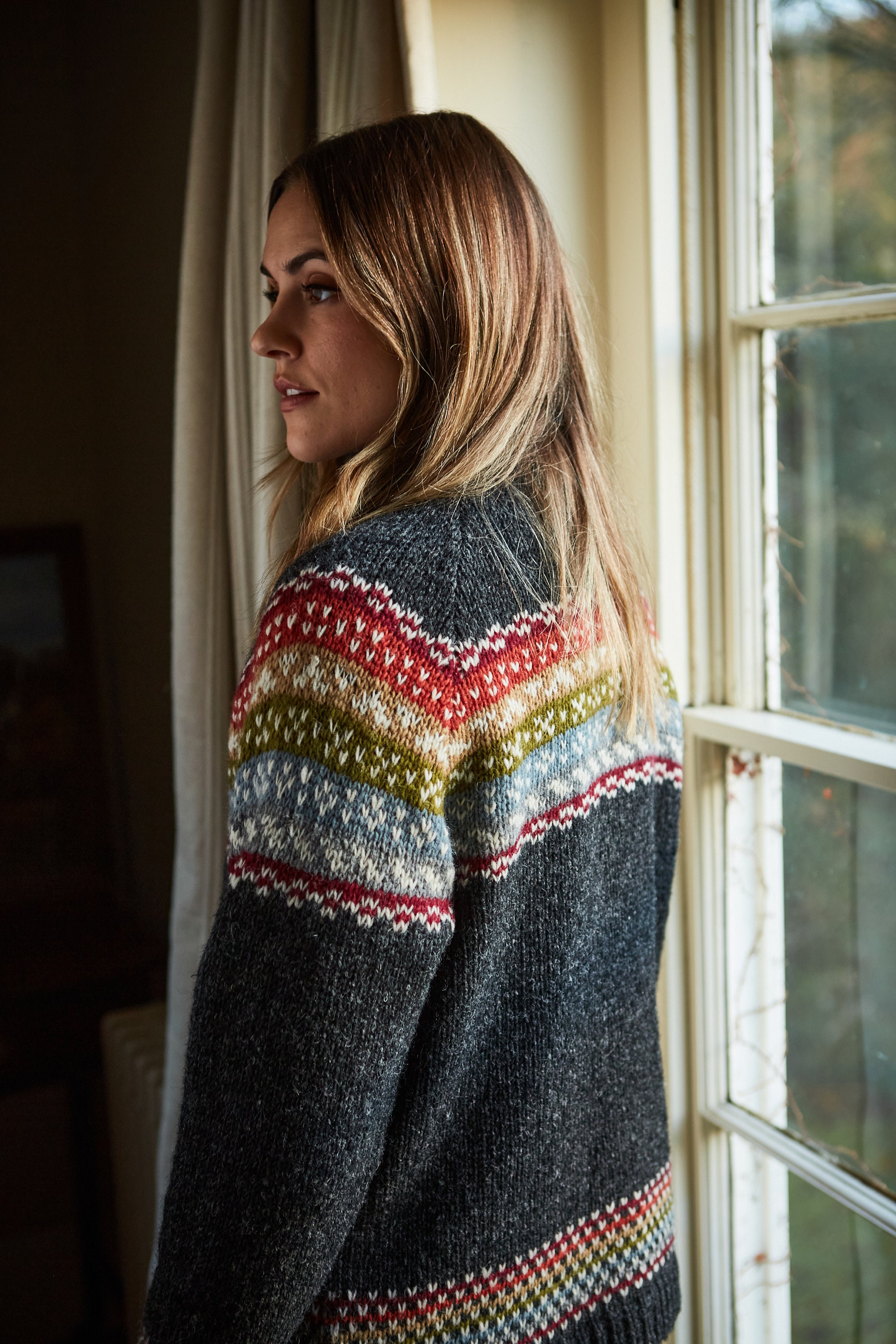 Womens Fair Isle Cardigan - Multicoloured Cardigan- Handmade Colourful ...