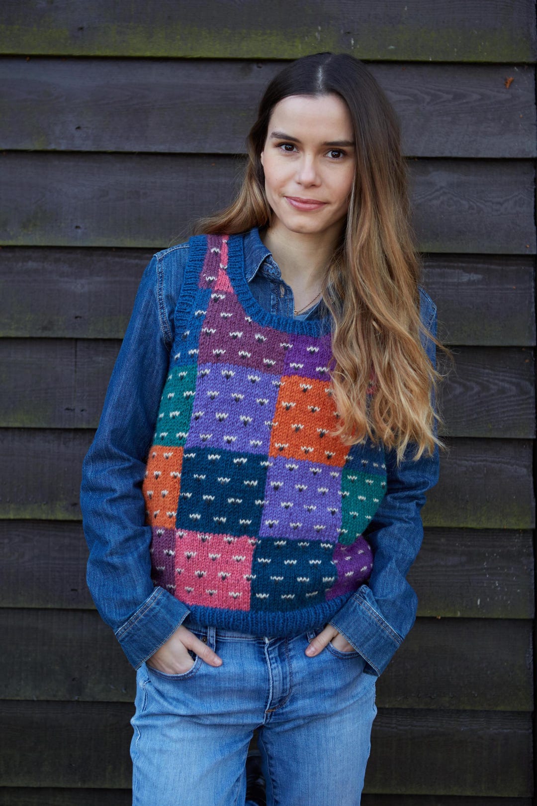 Women's Hand Knitted Bright Tank Top, 100% Wool, Multicoloured ...