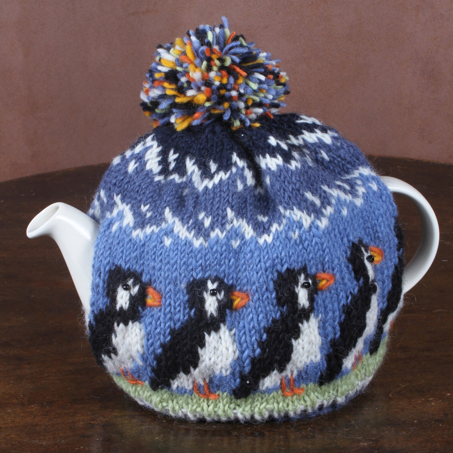 Puffin Tea Cosy Hand Knit Wool Puffin Cozy Puffin Pot Warmer Teapot ...
