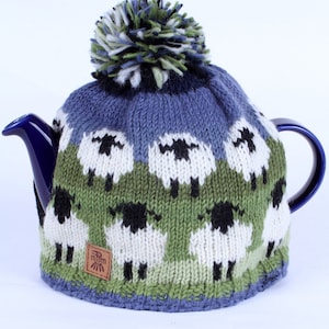 Flock of Sheep Wool Tea Cosy - 100% Wool - Knit Tea Cosy - Sheep Decor ...