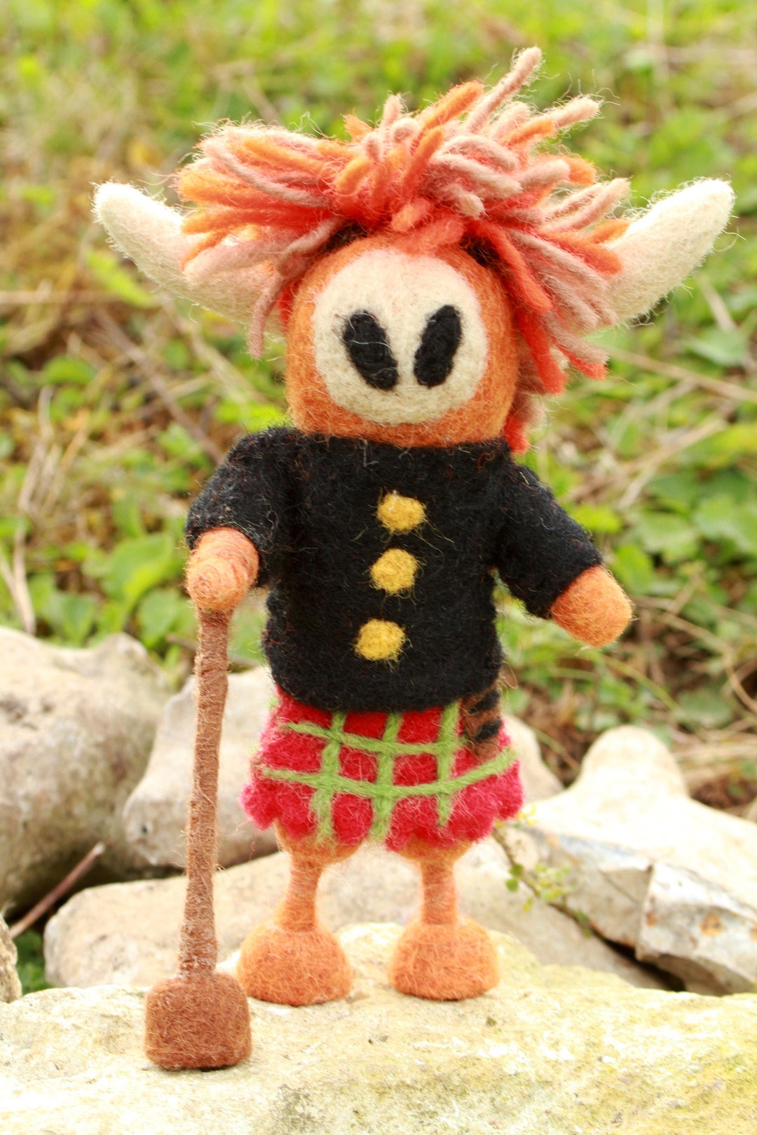 Felt Highland Cow Standing Decoration - Scottish Cow - Hamish Highland ...