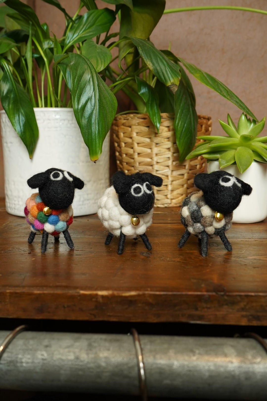 Mini Felt Sheep - Bobbly Sheep Decoration - Colourful Sheep - 100% Wool ...