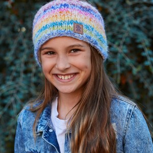 Children's Rainbow Hat - Kid's Multicoloured Hat - Handwarmers ...