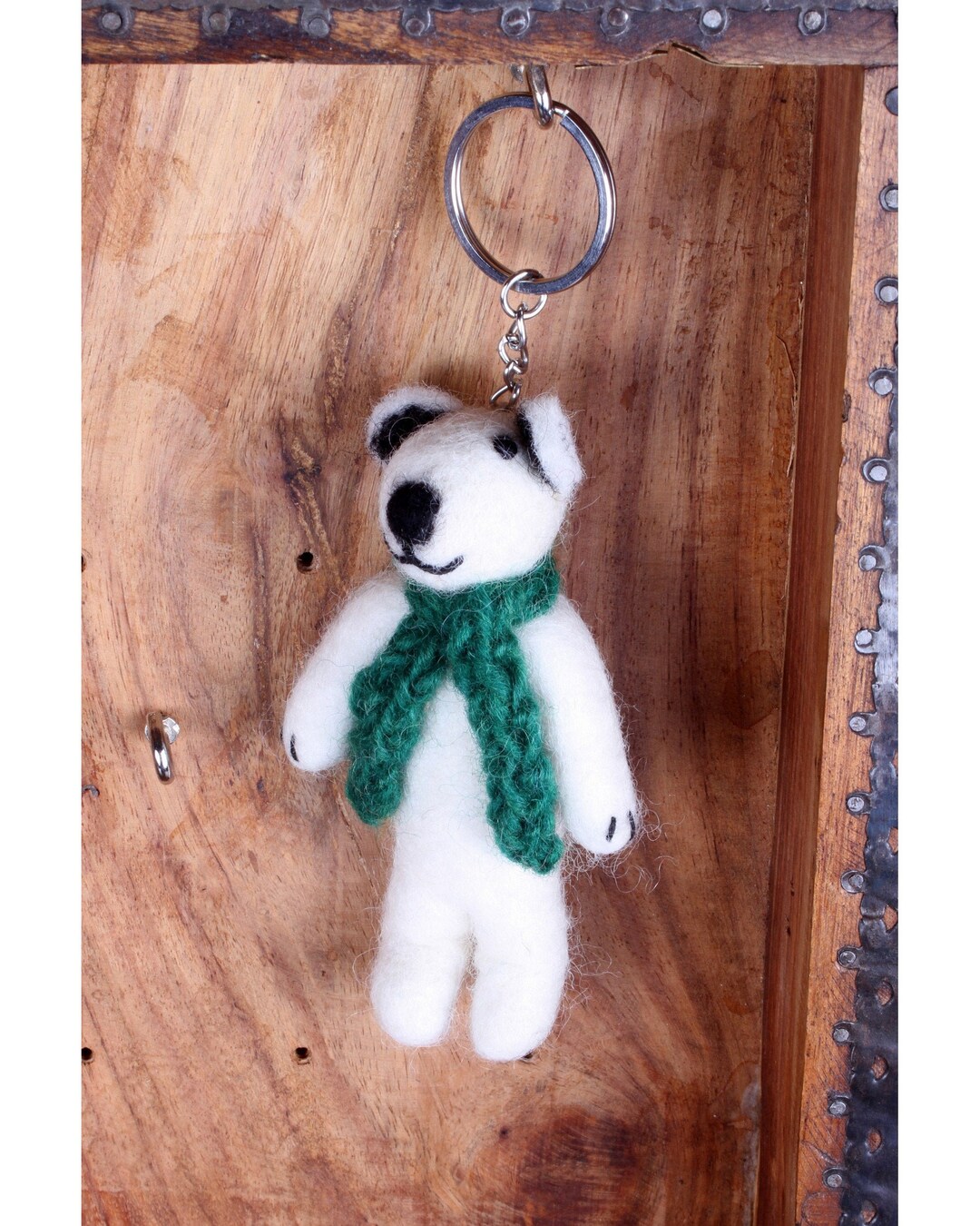 Felt Polar Bear Keyring, Hand Felted Winter Keychain, Cute Animal ...