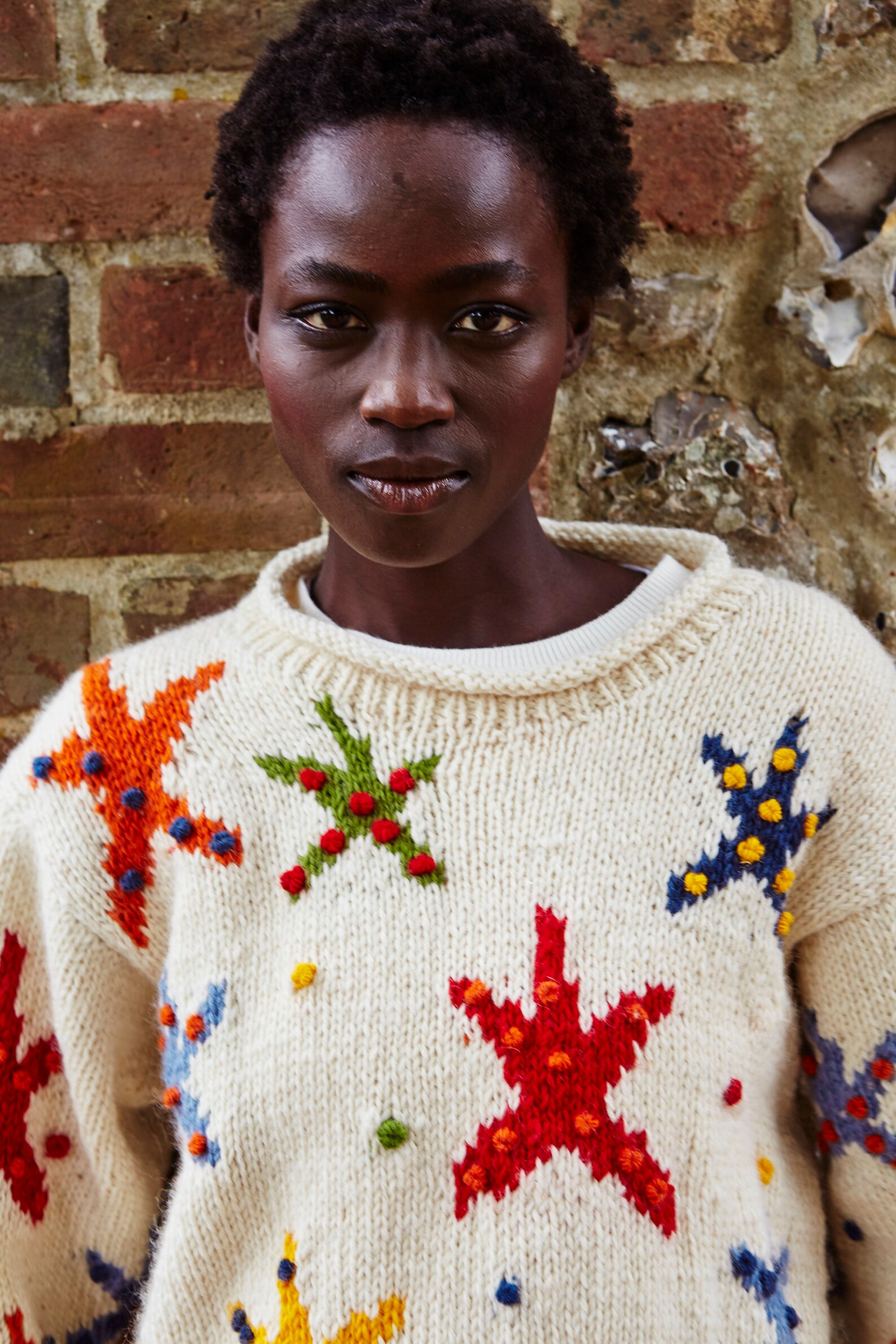 Bright Starfish Sweater - Hand Knitted Jumper - Multicoloured - Retro ...
