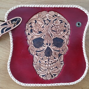 Mexican Style Wallet Tooled With a Skull, Western Wallet, Braided ...