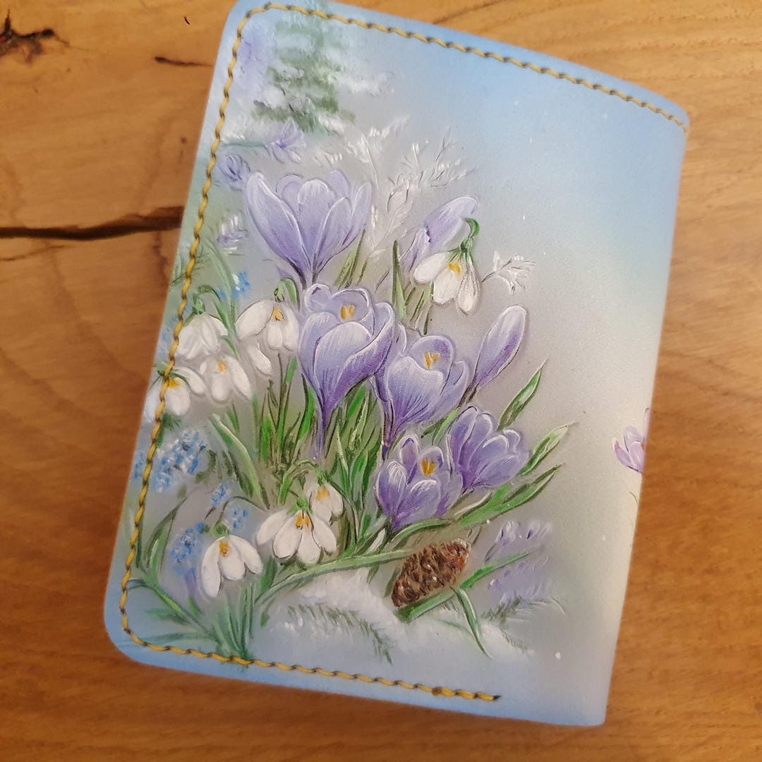 Bird and Flower Tooled Wallet, Spring Wallet, Small Woman's Wallet ...
