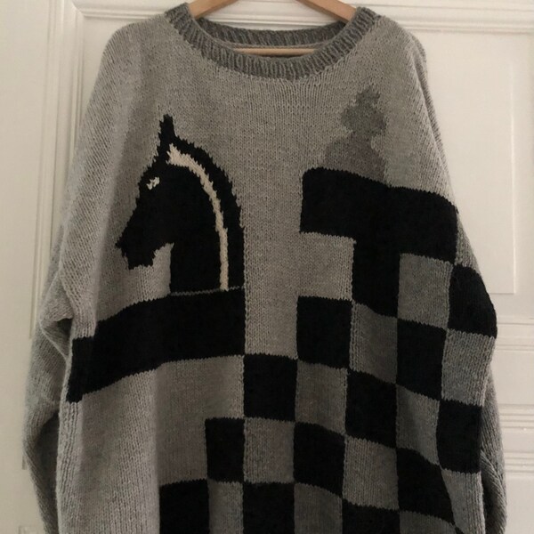 Checkerboard Sweater - Etsy