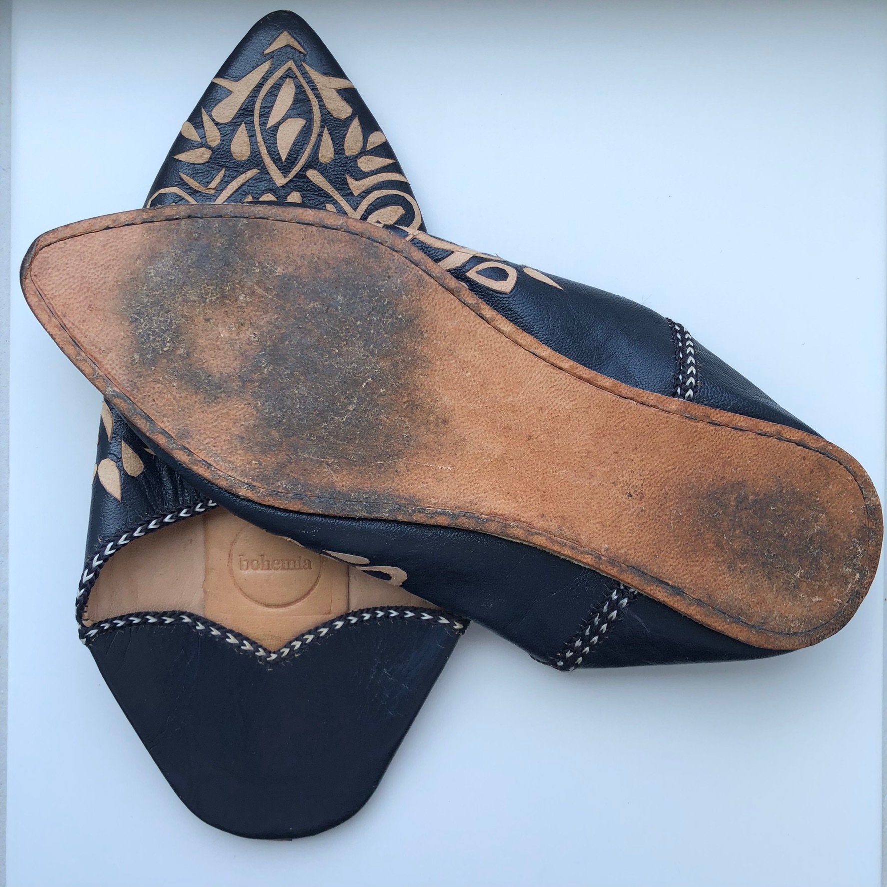 Leather Babouche Slippers Handmade Moroccan - Etsy