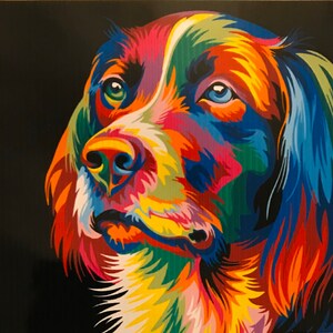 Multi Color Dog DIY Paint by Number Kit Acrylic Painting on - Etsy