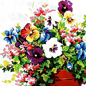 Multi Color Flowers DIY Paint by Number Kit Acrylic Painting - Etsy