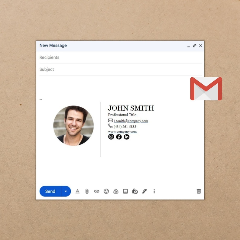 Gmail Email Signature Template, Professional Email Clickable Signature ...