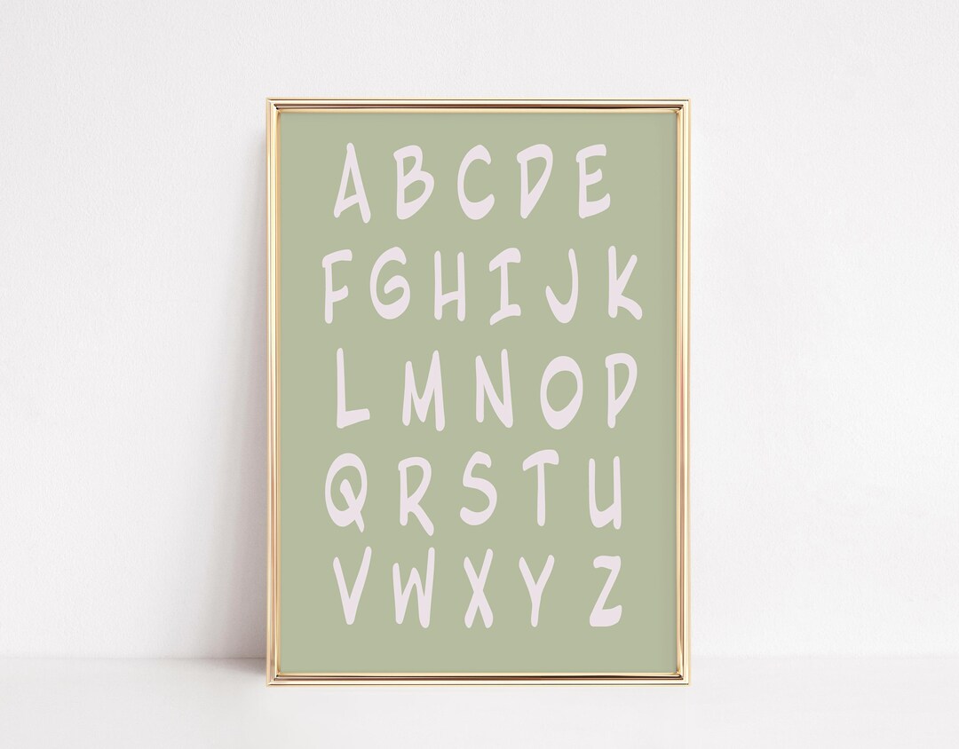 Neutral Boho Alphabet Chart, Montessori ABC Wall Art (digital Download ...